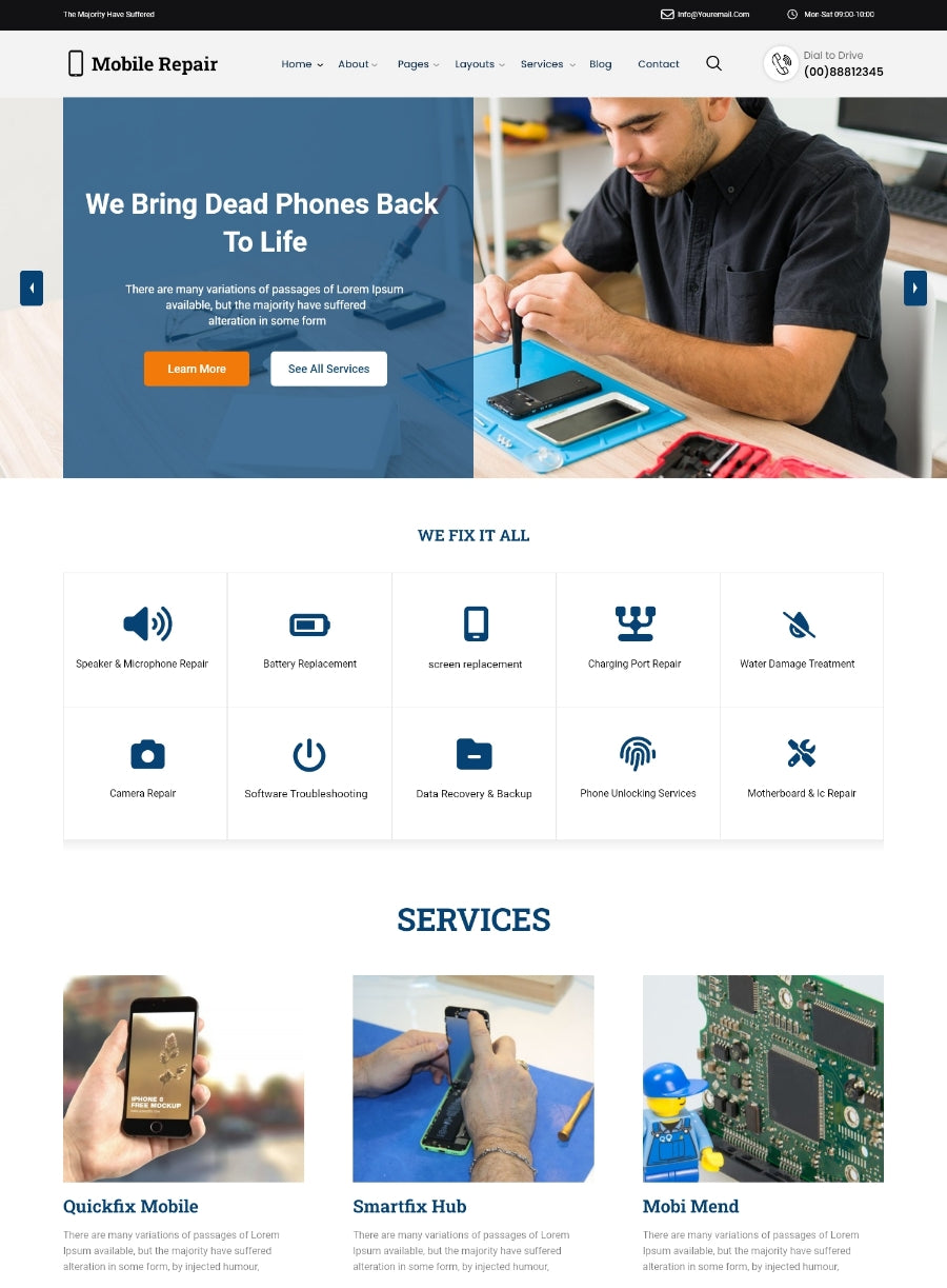 Premium Mobile Repair Wordpress Theme – Buy WP Themes
