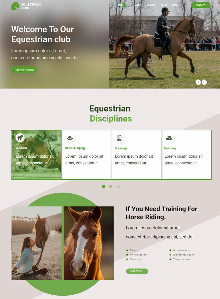 Equestrian Wordpress Premium theme | Equestrian Website Template – Buy ...